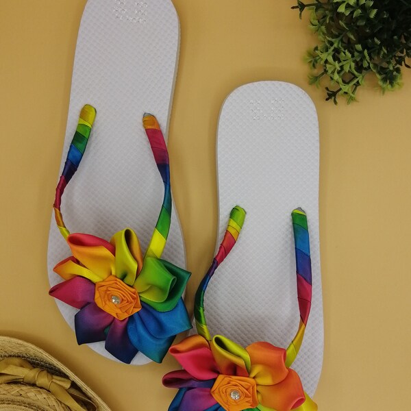 Rainbow Flipflop - Etsy