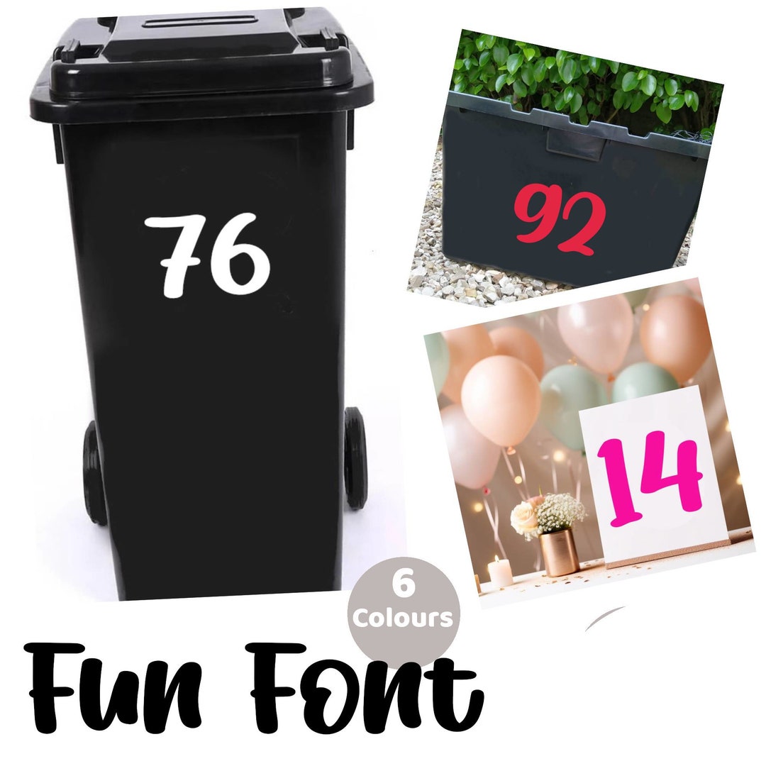 Cute Fun Font Silhouette Number Stickers 5 Sizes to Choose From for ...