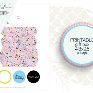 Printable Gift Box With Labels happy Birthday Thank You and | Etsy