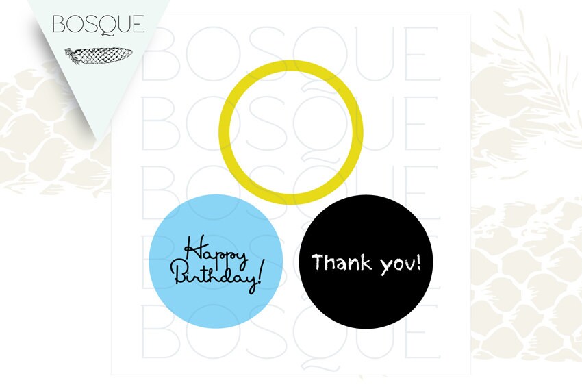 Printable Gift Box With Labels happy Birthday Thank You and - Etsy