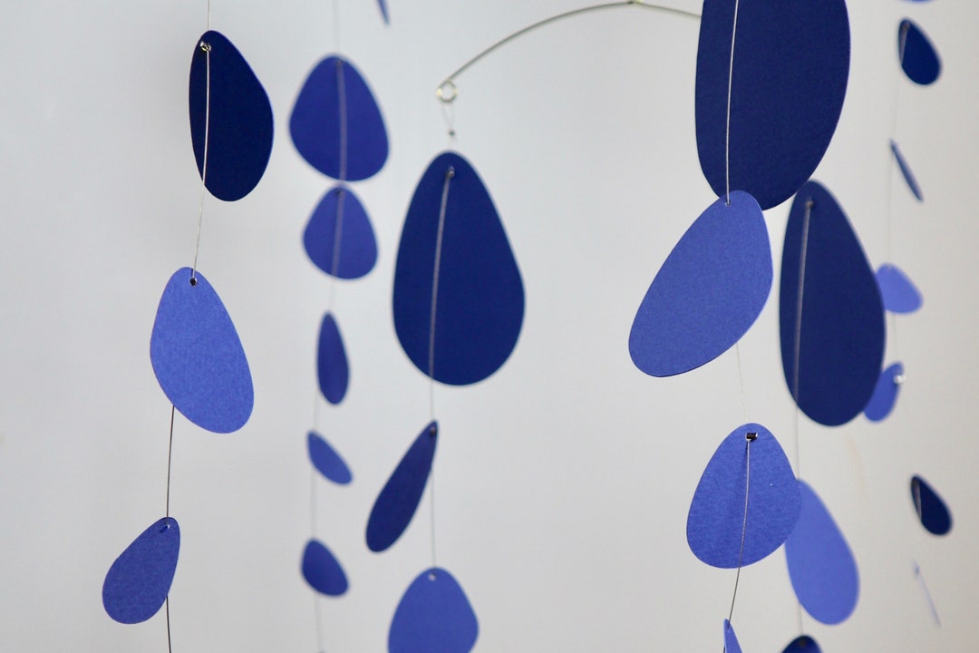 Blue Kinetic Paper Mobile - Modern Hanging Art - Etsy