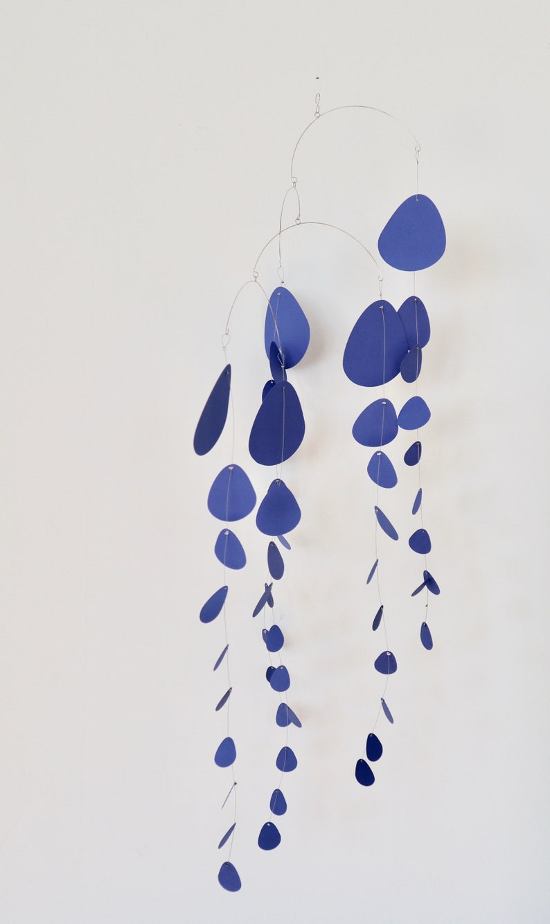 Blue Kinetic Paper Mobile - Modern Hanging Art - Etsy