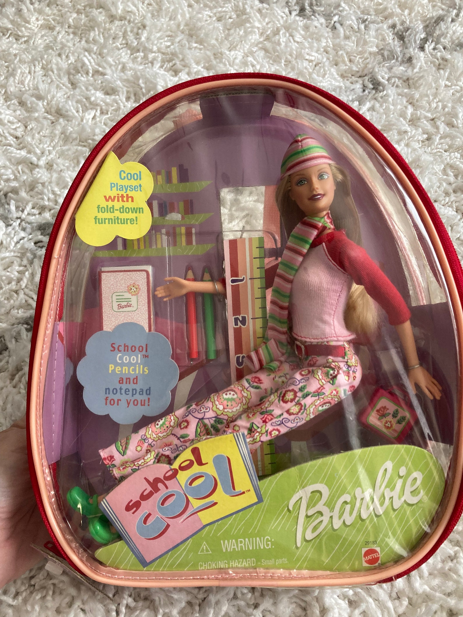 School Cool Barbie in Backpack, 2000, #29183, New in Bag, Accessories ...