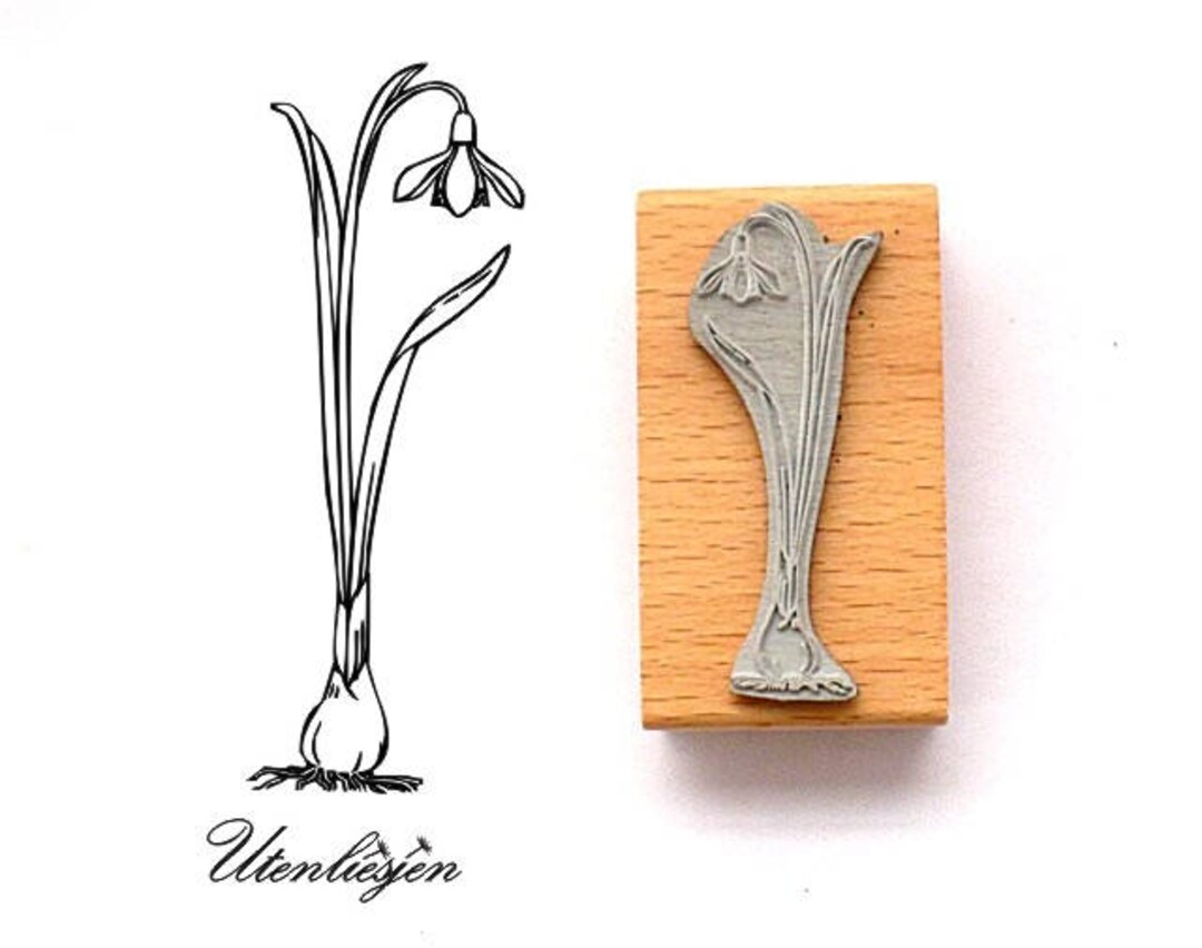 Stamp Snowdrop Winter Plant 20x50 Mm - Etsy
