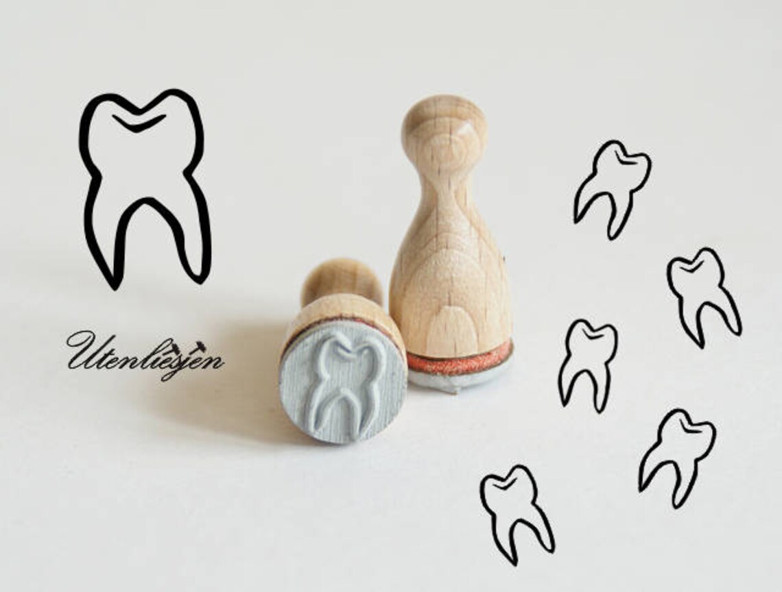 Stamp Mini Tooth Baby Tooth Dentist Rubber Stamp Ø 12 Mm | Etsy