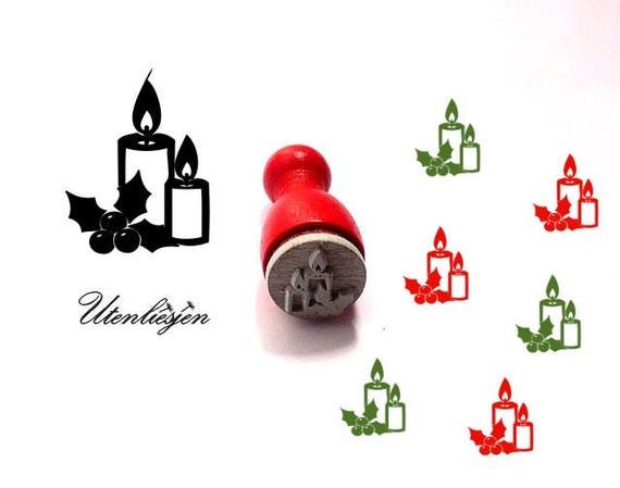 Stamp Mini Candles Holly Rubber Stamp Ø 11 Mm | Etsy