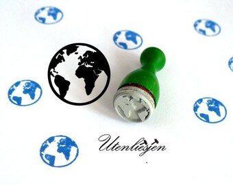 Globe Rubber Stamp - Etsy