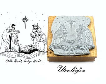 Silent Night Stamp - Etsy