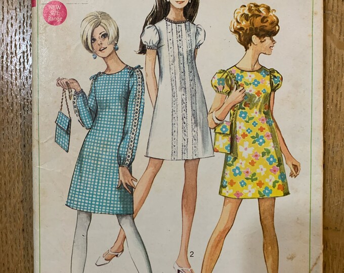 1970's Simplicity Pattern 7557 Dress & Purse Pattern Size 7/8 - Etsy