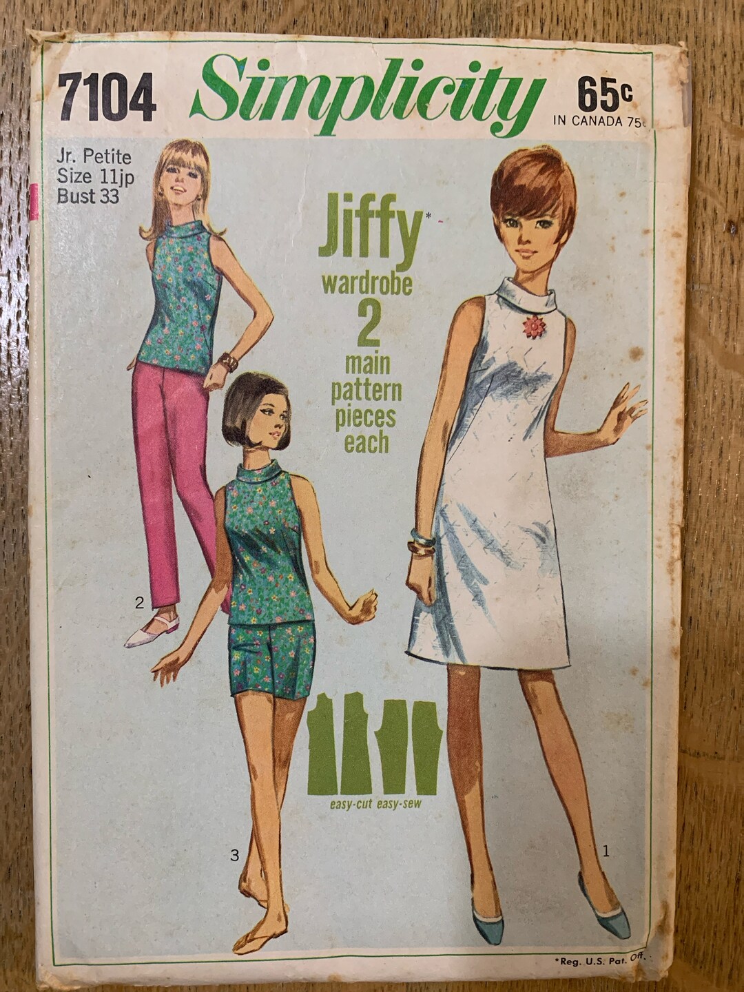 1967 Simplicity Pattern 7104 Dress Pattern Size 11 Junior - Etsy