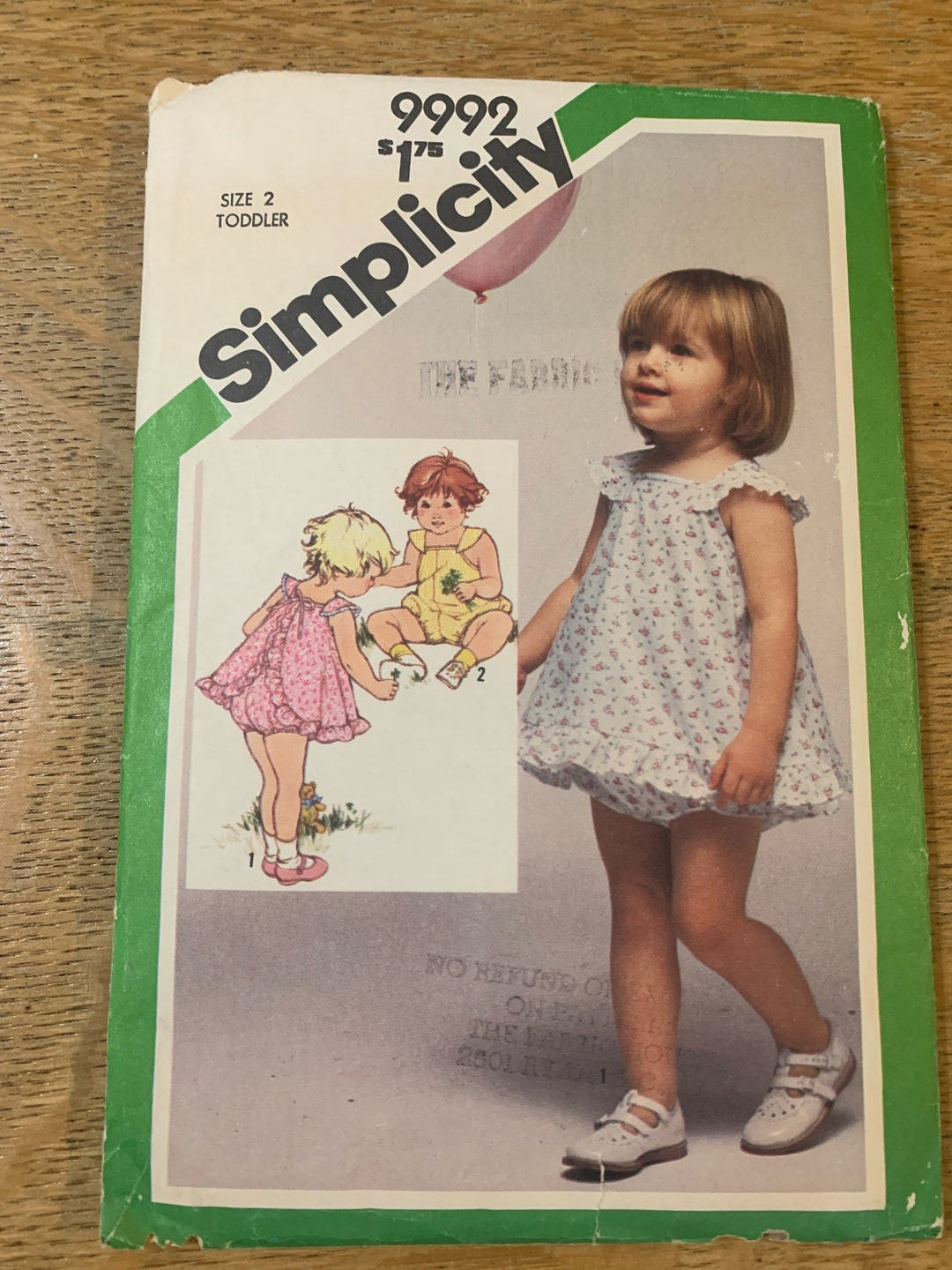 1981 Simplicity Pattern 9992 Sundress, Bloomers, Romper Pattern Size 2T ...