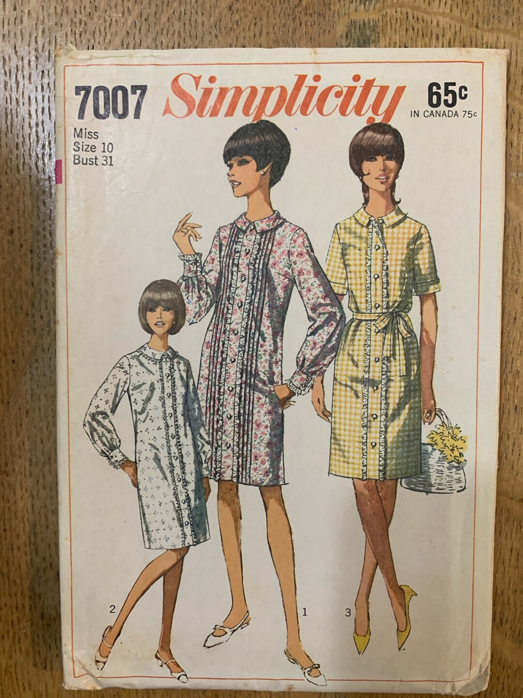 1967 Simplicity Pattern 7007 Dress Pattern Size 10 - Etsy