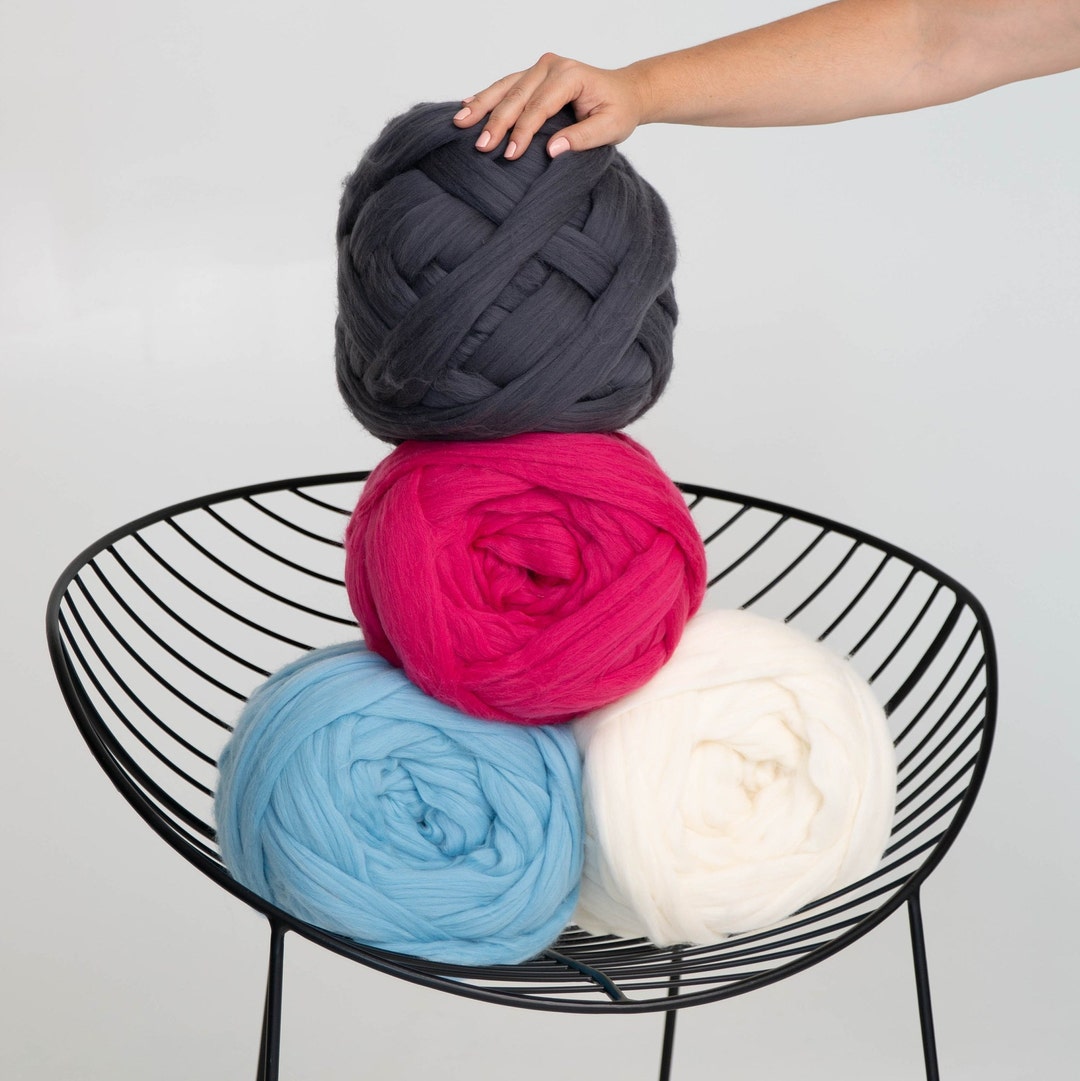 Super Chunky Yarn, 100% Merino Wool. Giant Knitting. Great for Chunky ...