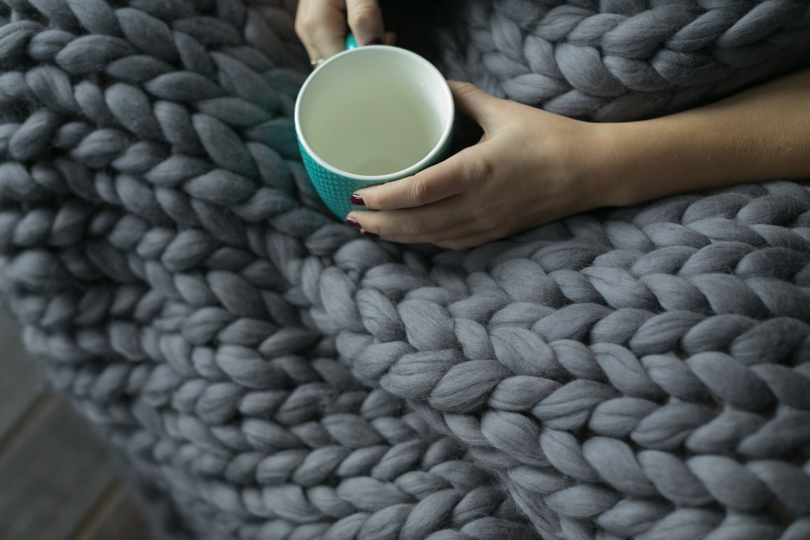 Gray Chunky knit blanket Giant wool blanket Chunky merino wool | Etsy