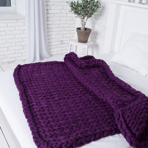 Giant Wool Blanket Giant Knit Blanket Chunky Blanket Chunky Merino Wool ...