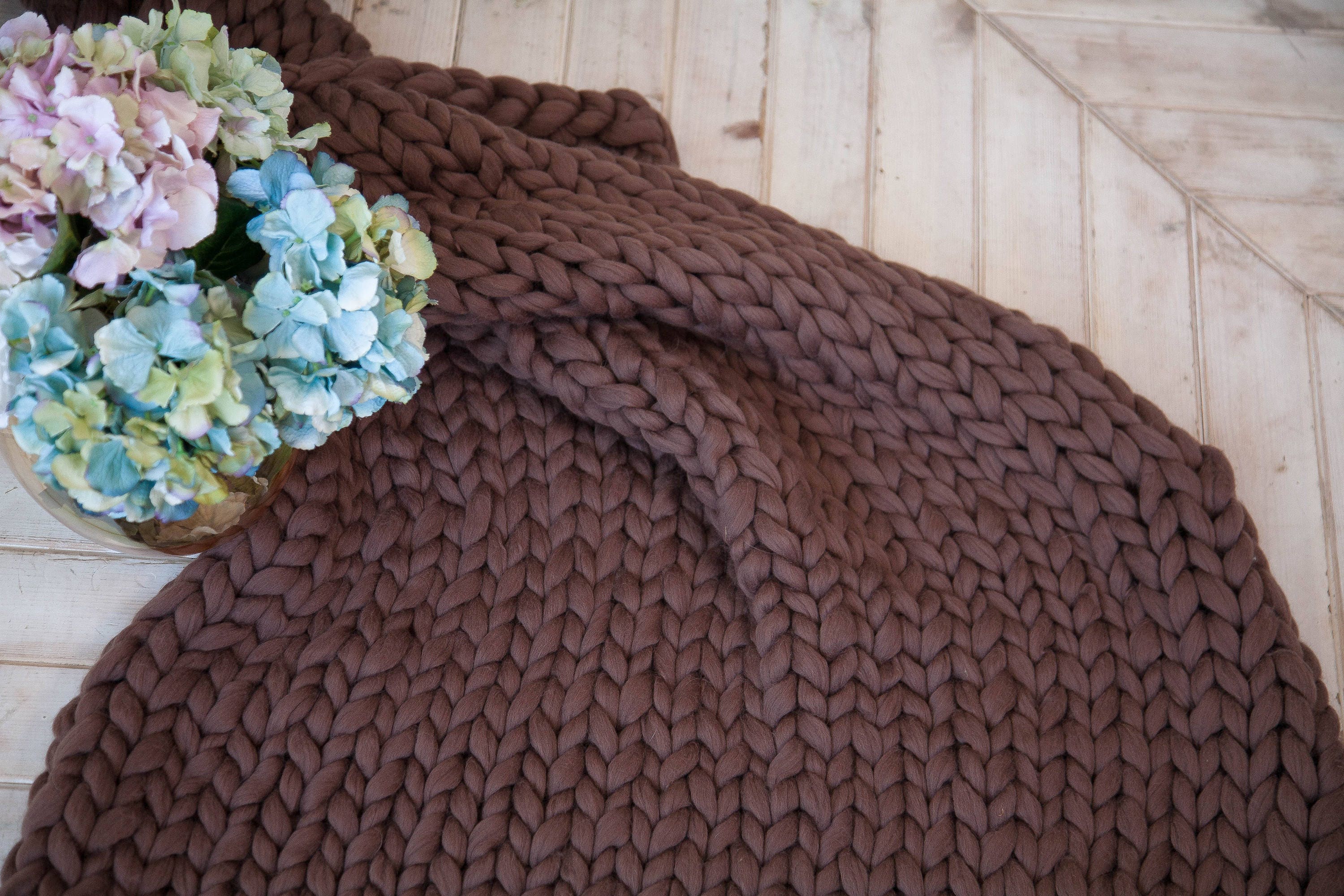 Wool Giant Blanket Lap Blanket Gift for Her Chunky Knit | Etsy