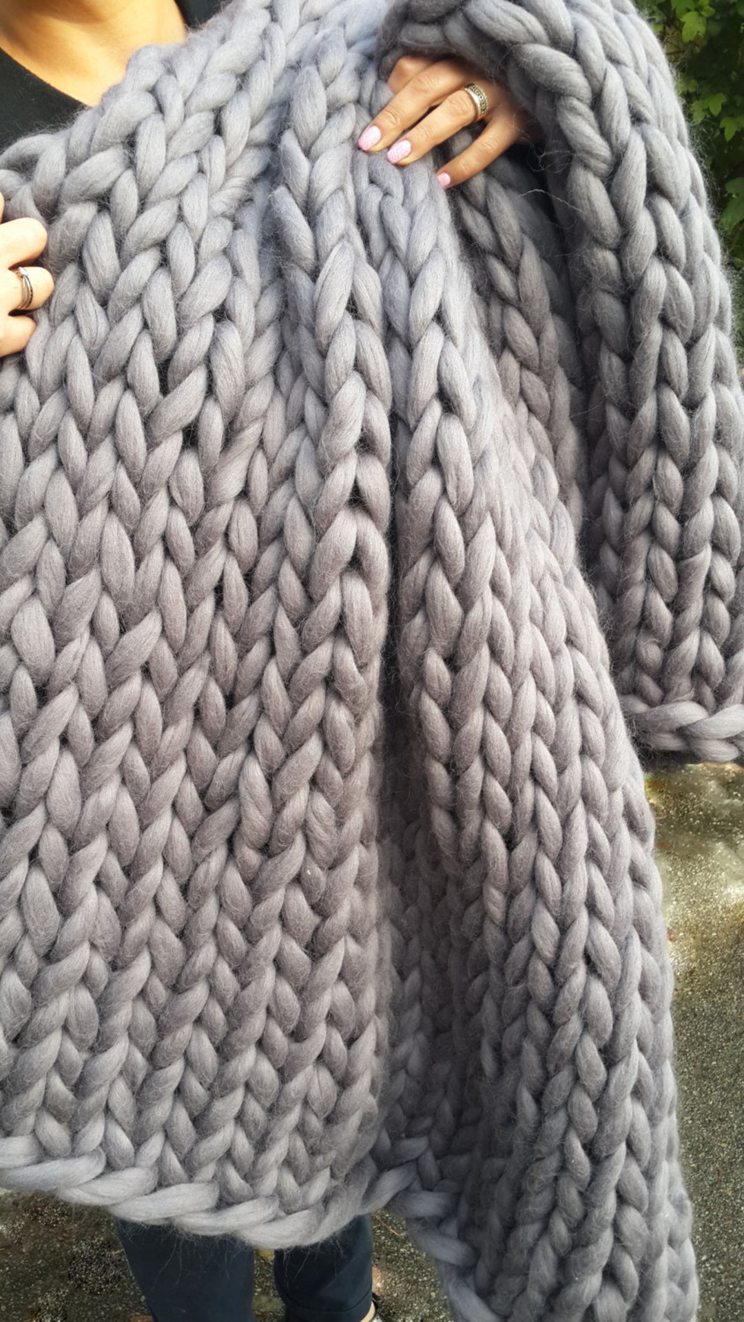 Chunky Knit Blanket, Wool Knit Blanket, Knitted Blanket, Chunky Blanket ...