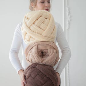 Giant Wool Yarn for Arm Knitting, Knitting Wool, Bulky Wool, Chunky ...