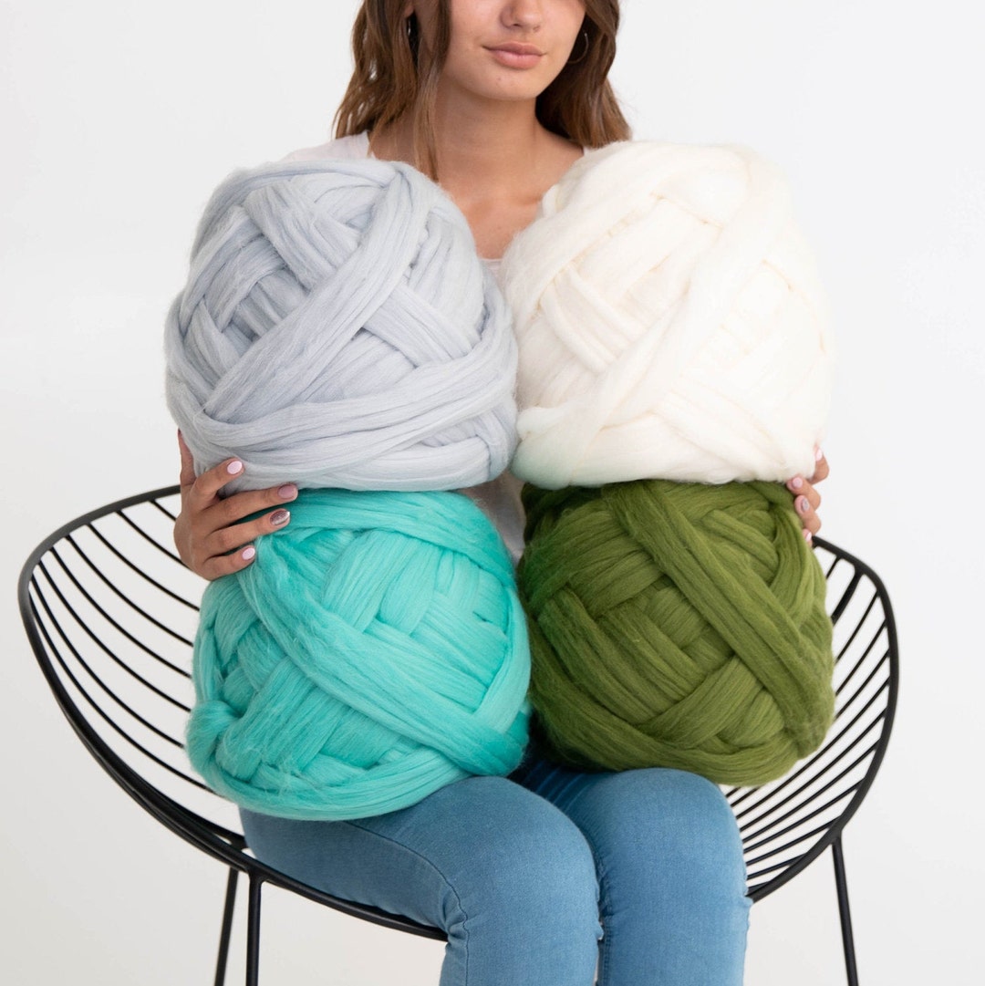 Chunky Merino Wool Yarn, Super Bulky, Arm Knitting, Weaving - Etsy