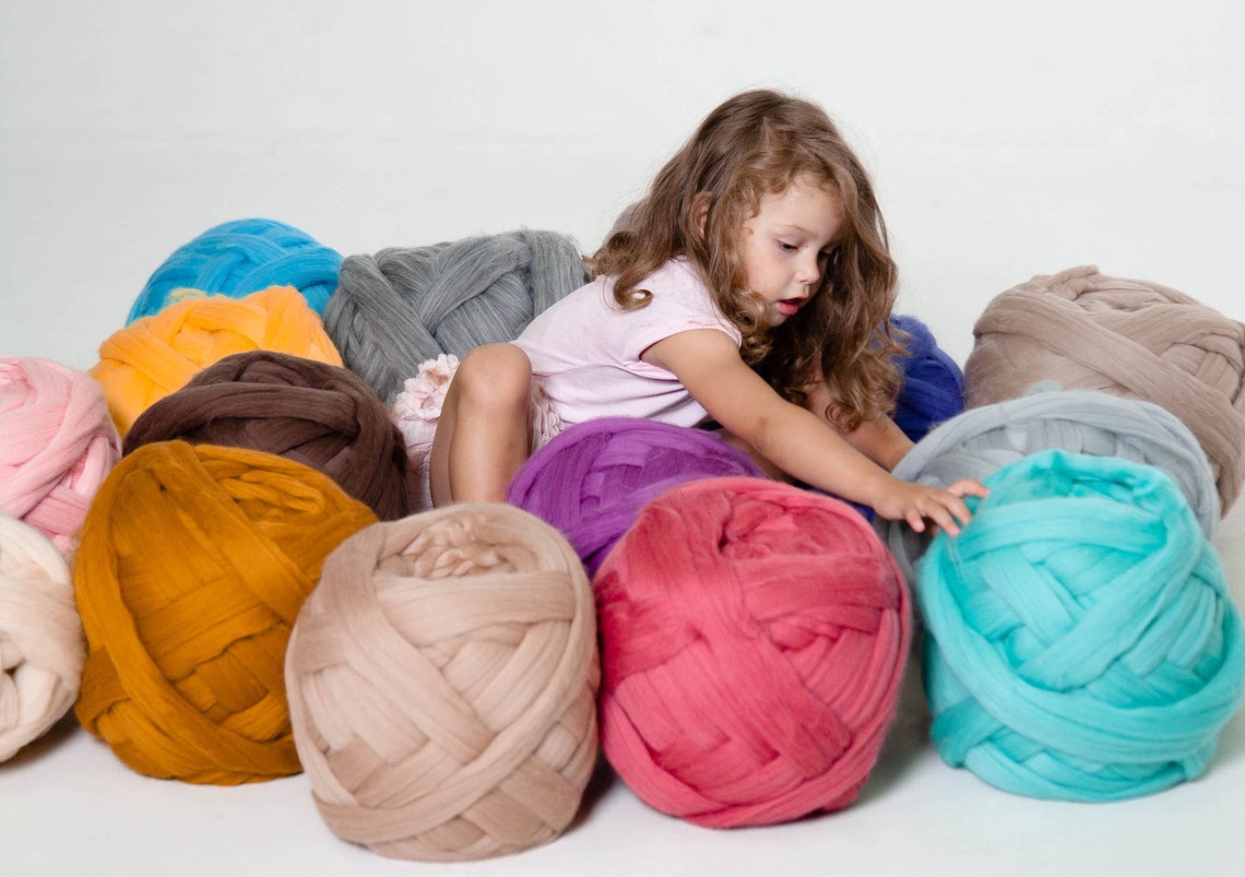 Giant Wool Yarn For Arm Knitting Knitting Wool Bulky Wool | Etsy