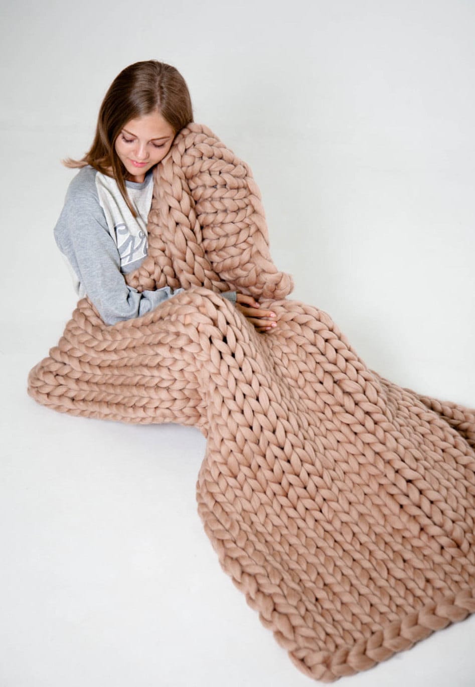 Chunky Knit blanket Handmade Gifts Wool blanket Knitted | Etsy