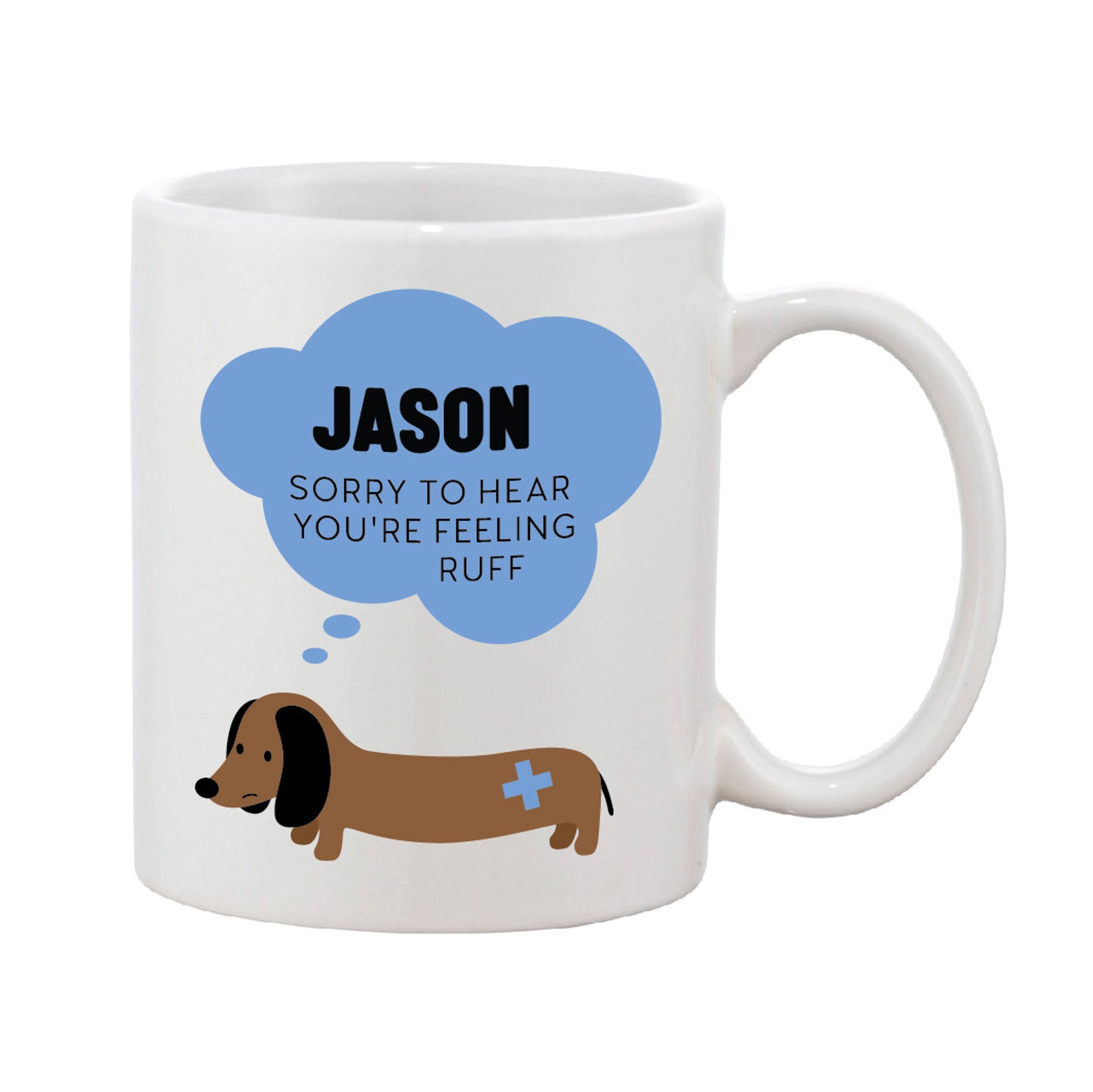 Sorry to Hear You're Feeling Rough Personalised Name Mug - Get Well ...
