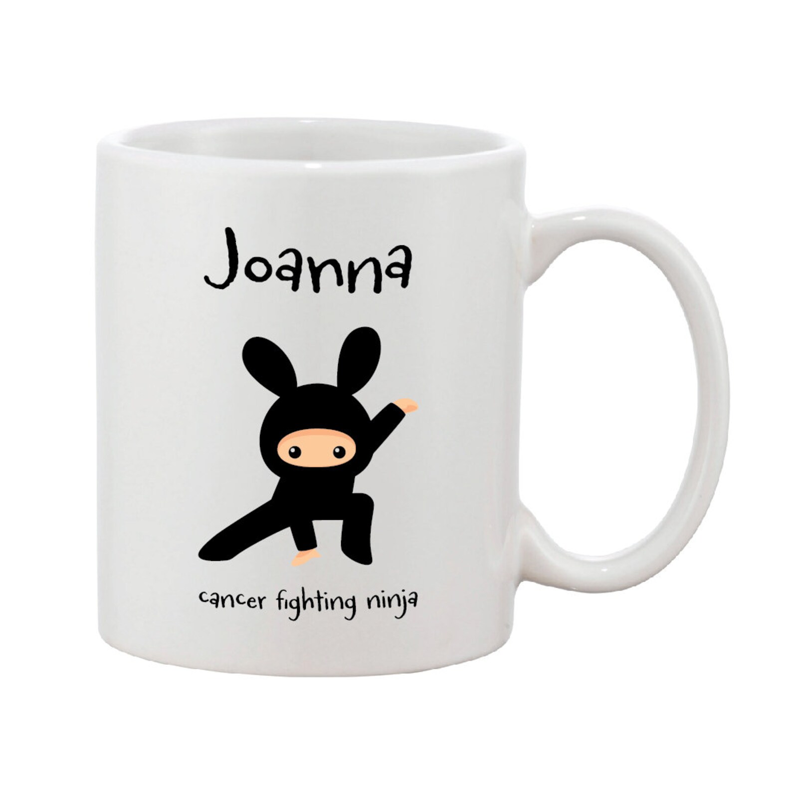 Personalised Cancer Fighting Ninja Bunny Mug - Chemotherapy Gift - Etsy