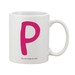 Funky Initial Ceramic Mug | Include Your Own Message | Pink Orange Blue ...