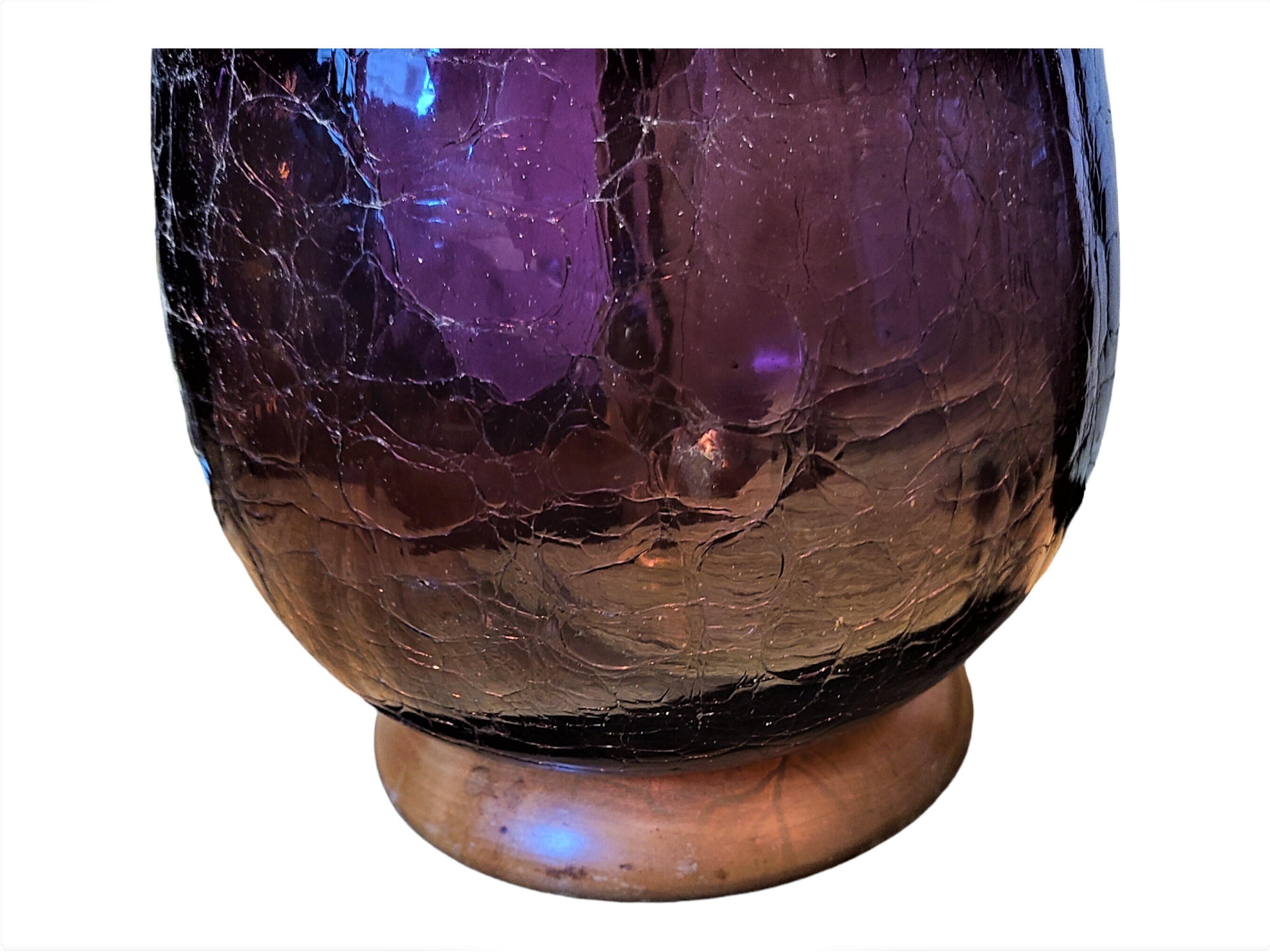 SALE ANTIQUE RARE Blenko Purple Crackle Table Lamp - Etsy