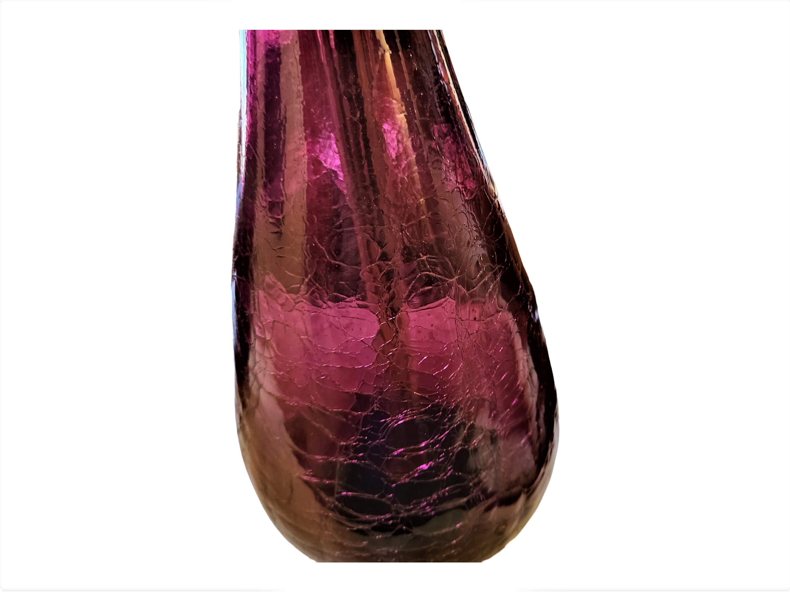 SALE ANTIQUE RARE Blenko Purple Crackle Table Lamp - Etsy