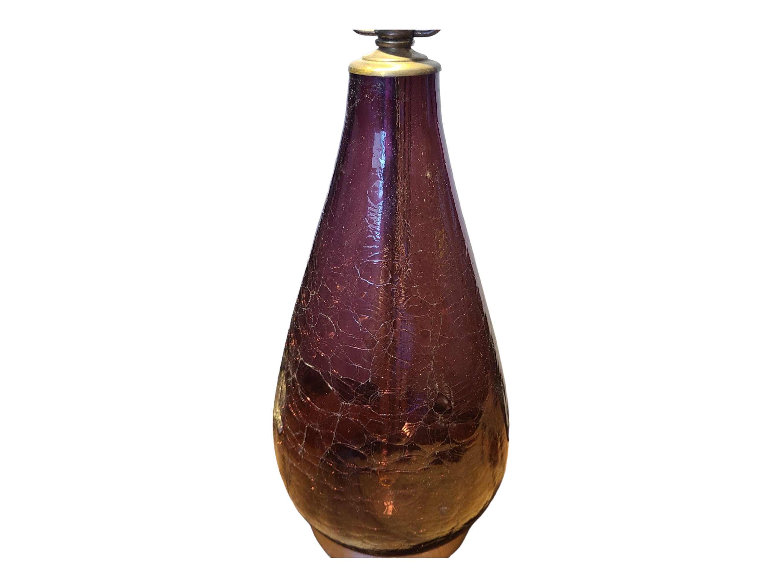 SALE ANTIQUE RARE Blenko Purple Crackle Table Lamp - Etsy