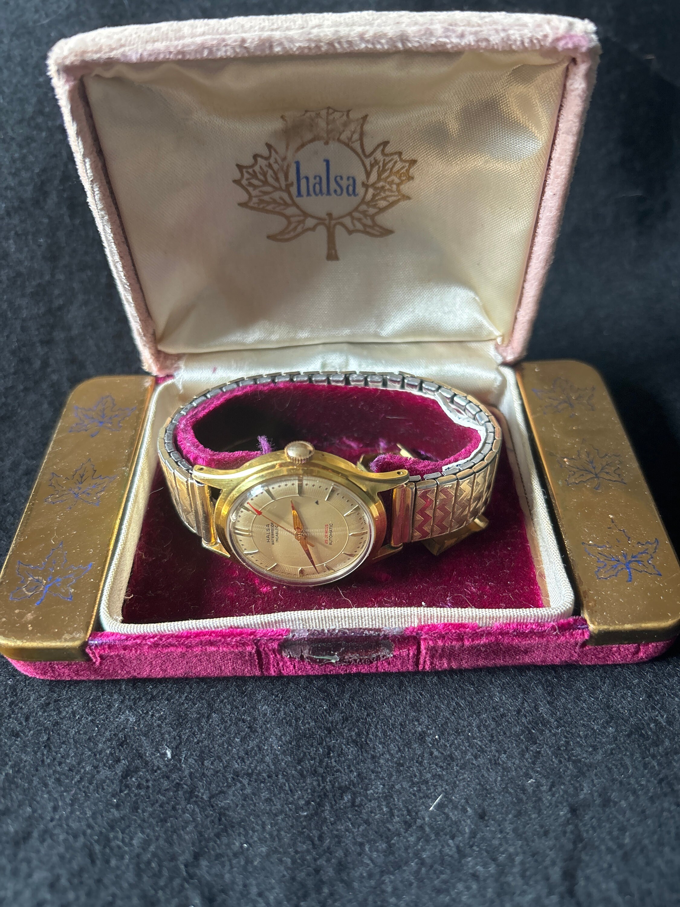 RARE HALSA 1950s Automatic Wind Wrist Watch in Original Case - Etsy