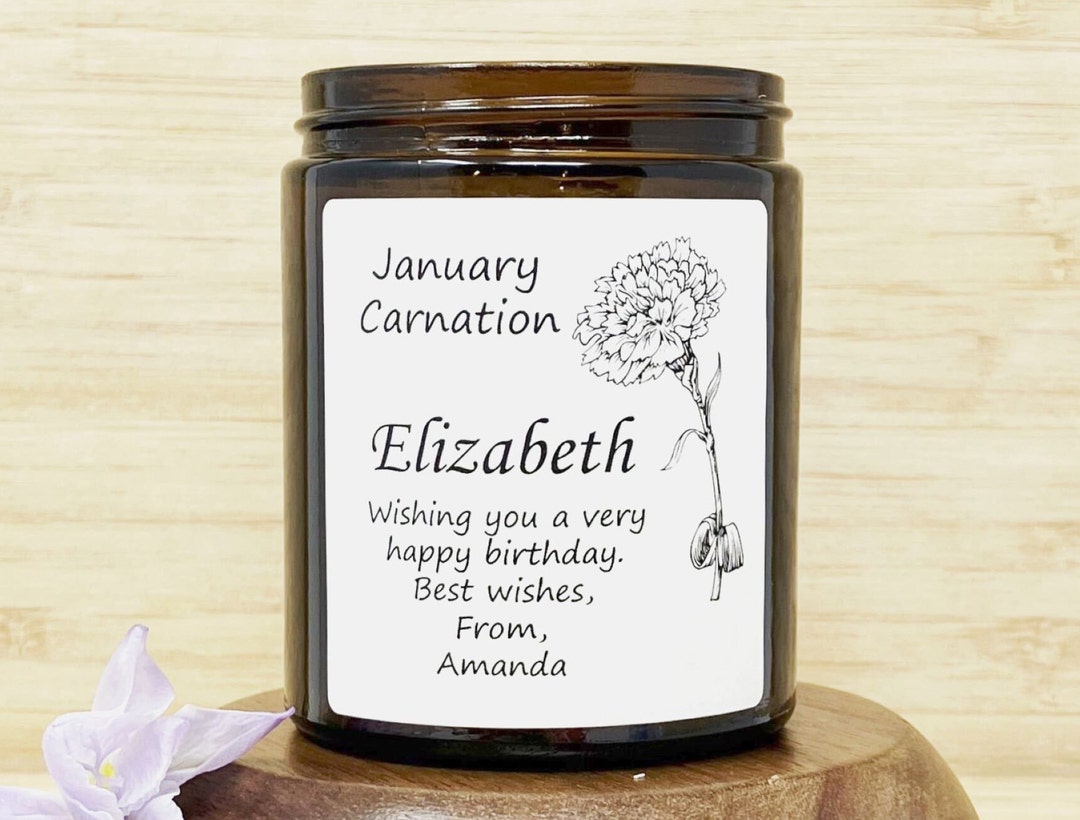 January Birth Flower Gift for Her Birth Flower Candle - Etsy