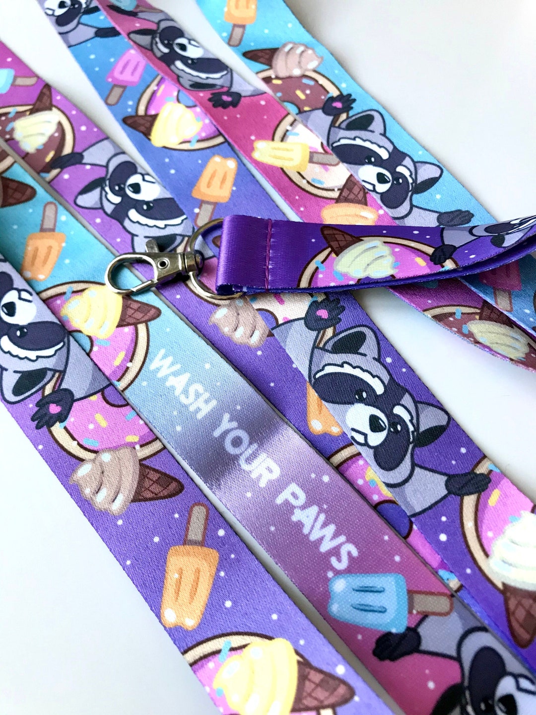 Wash Your Paws - Raccoon Lanyard - Lanyard, Cute Lanyard, Ice-cream ...
