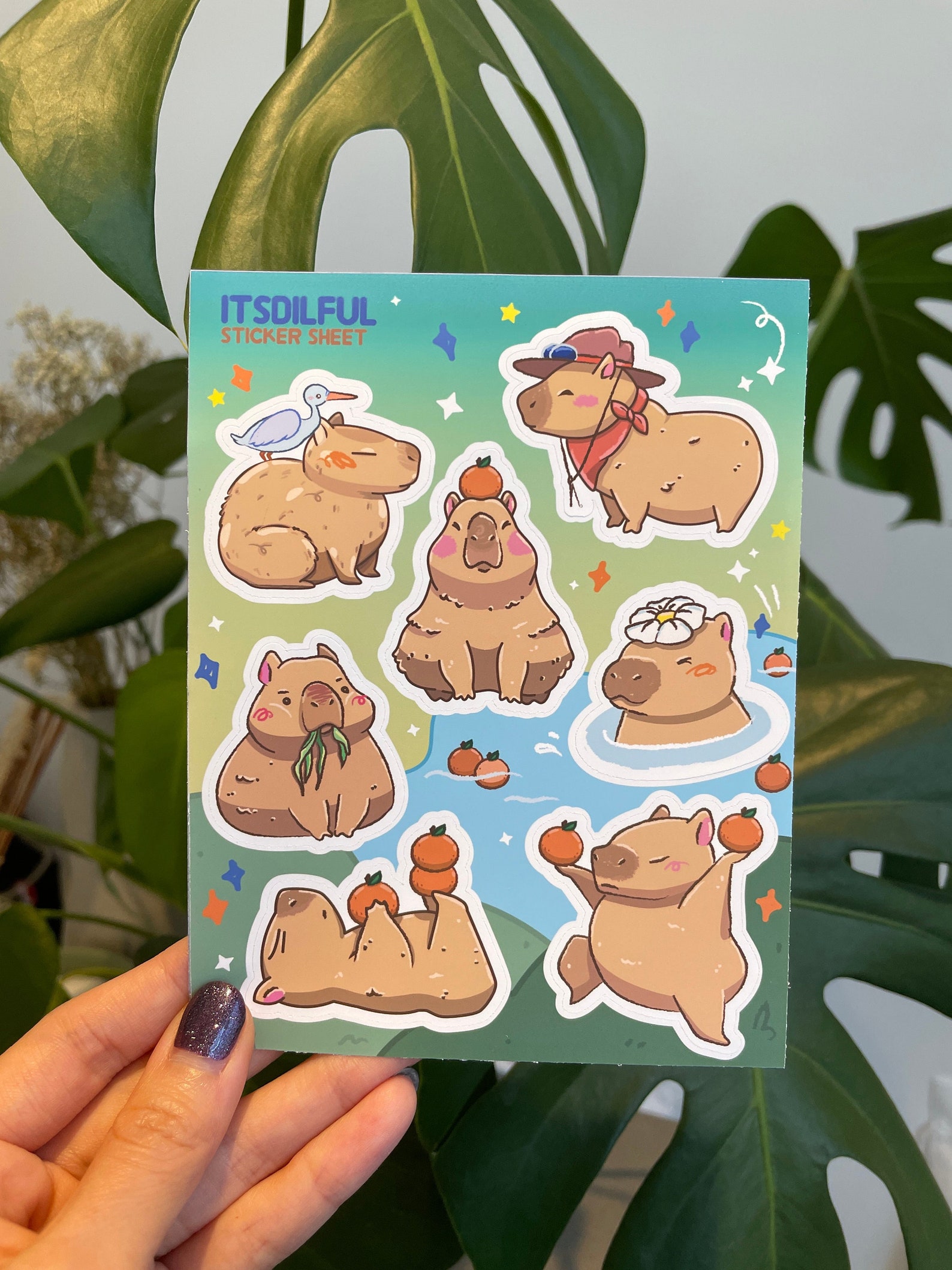 Capybara - Sticker Sheet, Capybara Stickers, Journal Sticker ...