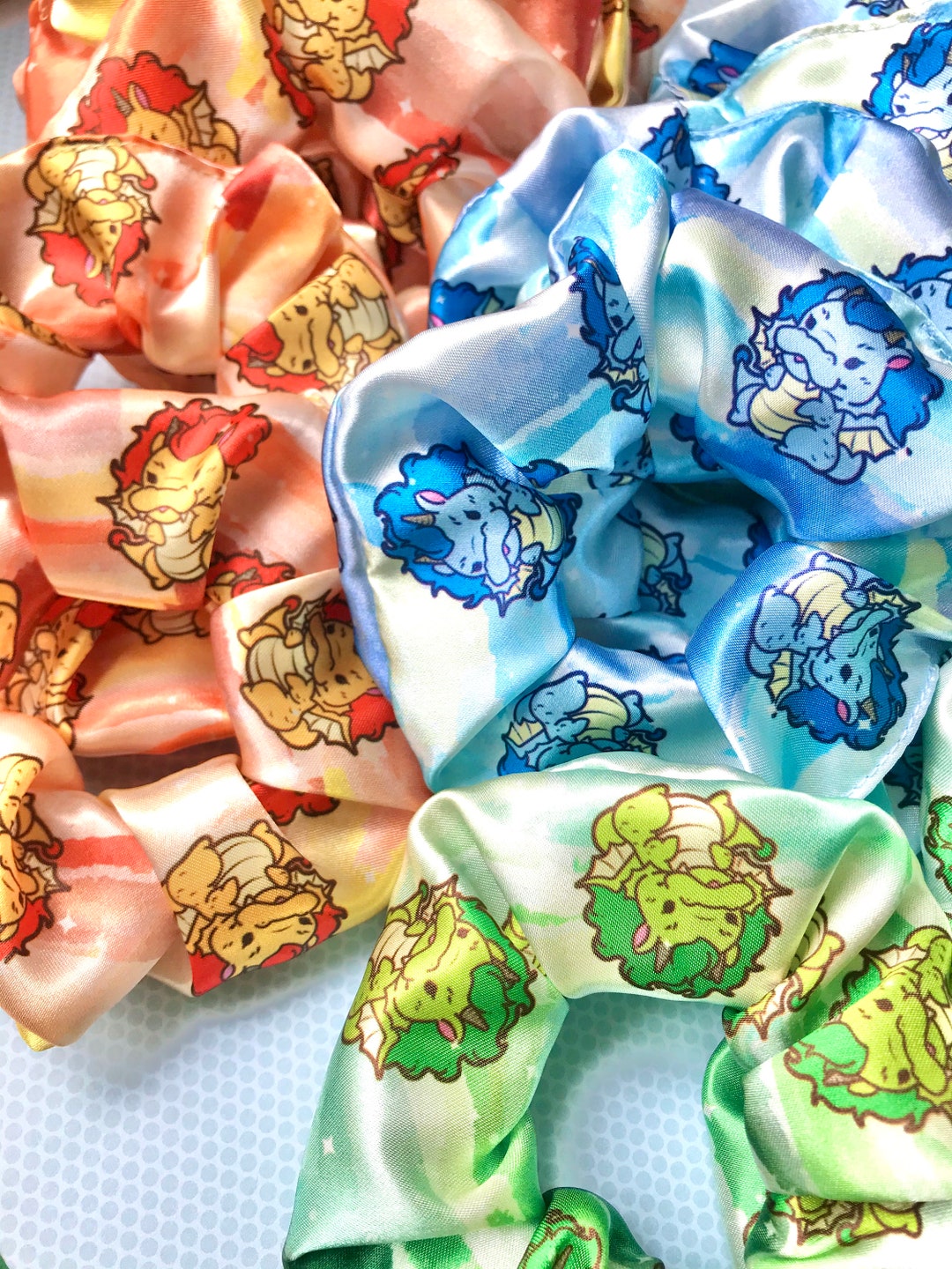 Dragon Scrunchies Dragon Scrunchie, Satin Scrunchie, Cute Scrunchie ...
