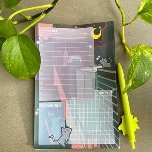 City Scape - Note Paper- Cat - to Do List, Cat Memo, Moon Memo ...
