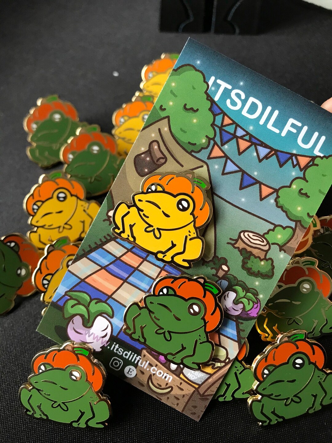 Pumpkin Frog - Enamel Pin, Pumpkin Pin, Frog, Frog Hard Enamel Pin ...