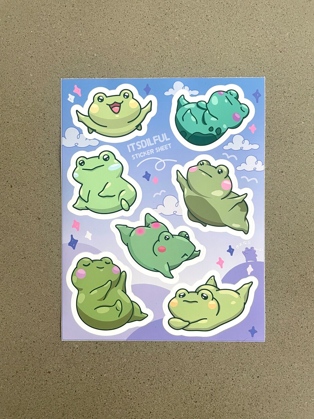 Flying Frogs - Sticker Sheet,cute Sticker,frog Stickers,journal Sticker ...