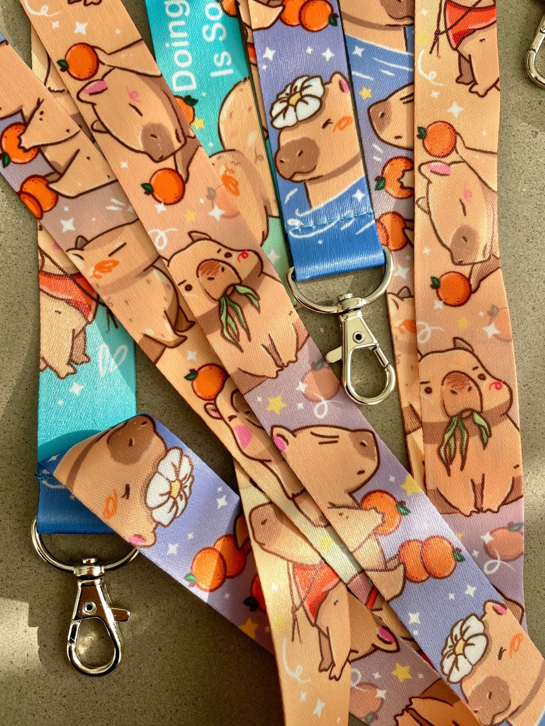 Capybara - Lanyard, Capybara Lanyard, Lanyard, Cute Lanyard, Orange ...
