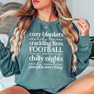 Fall Sweatshirt, Women's Sweatshirt, Pumpkin Everything, Campfire ...