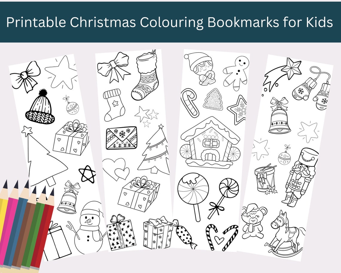 Printable Christmas Colouring Bookmarks for Kids Christmas Crafts and ...