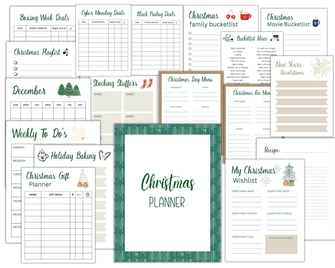 Printable Christmas Planner, Party Organizer, Family Checklist, to Do ...