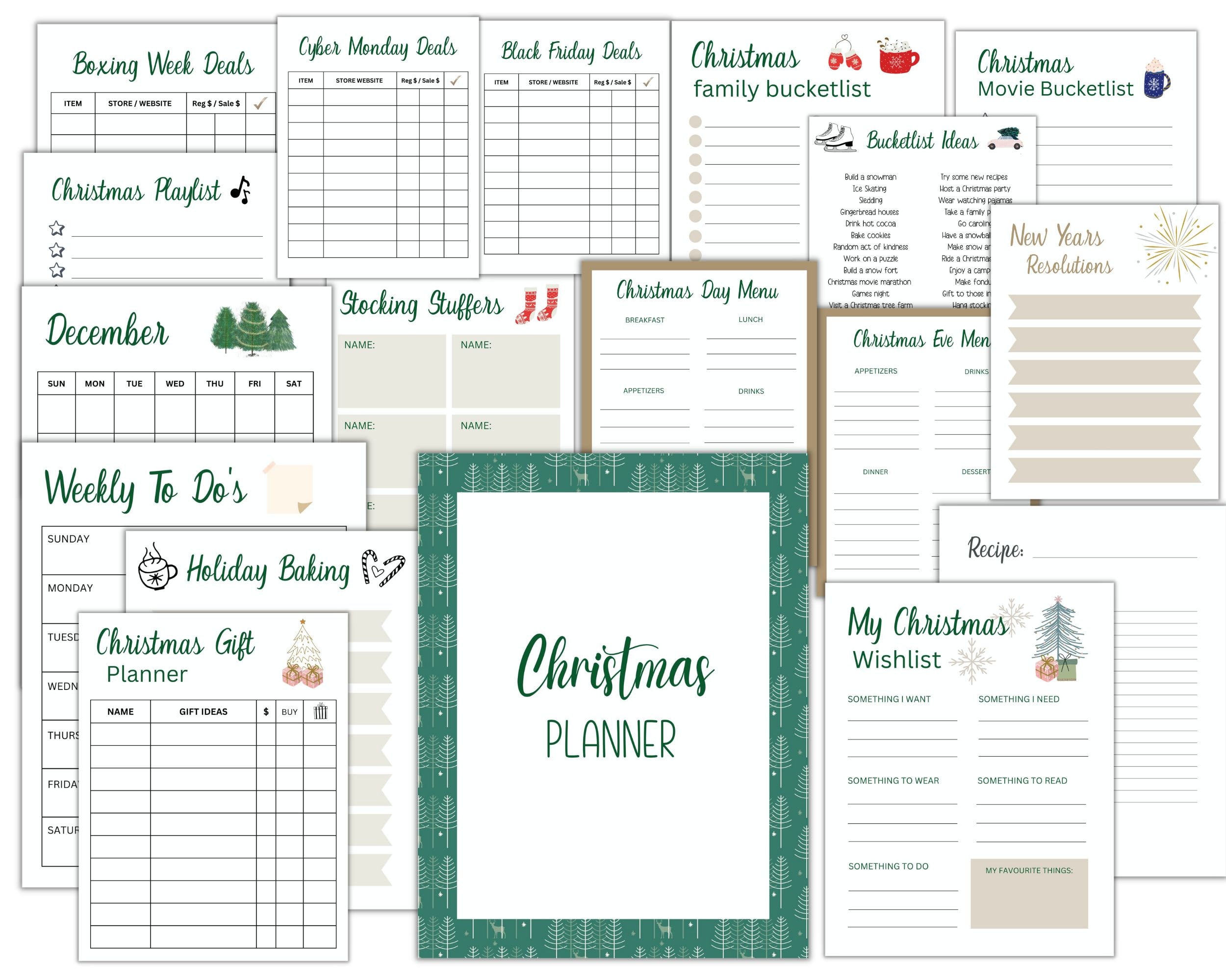 Printable Christmas Planner, Party Organizer, Family Checklist, to Do ...