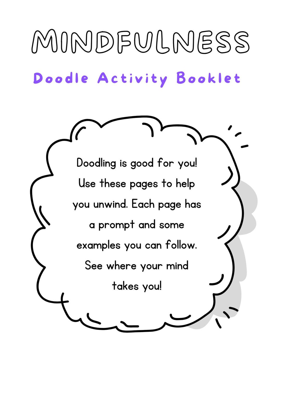 Mindfulness Doodle Book - Etsy