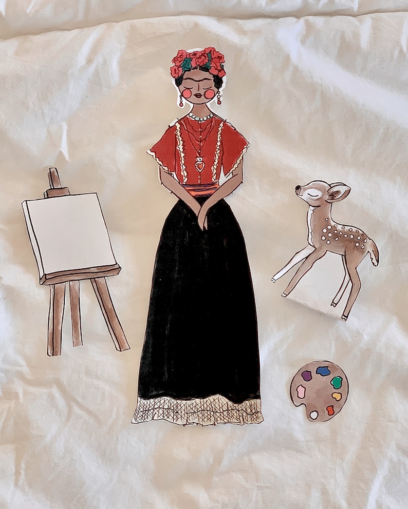 Frida Kahlo Paper Doll / DIY Historical Women Paper Dolls | Etsy