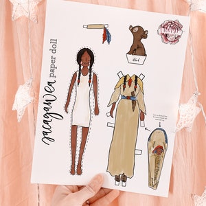 Sacagawea Paper Doll / DIY Historical Women Paper Dolls - Etsy