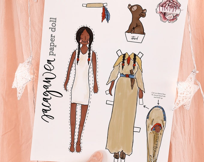 Sacagawea Paper Doll / DIY Historical Women Paper Dolls - Etsy