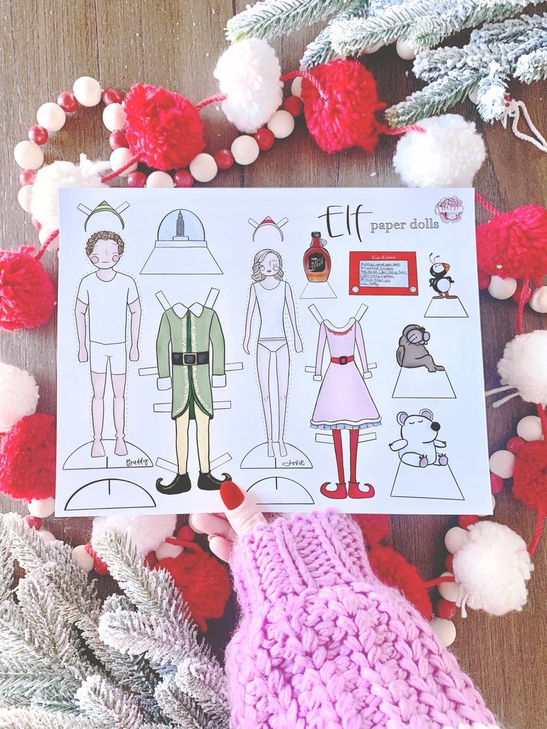 Elf Paper Doll Set / Buddy the Elf / Buddy and Jovie - Etsy