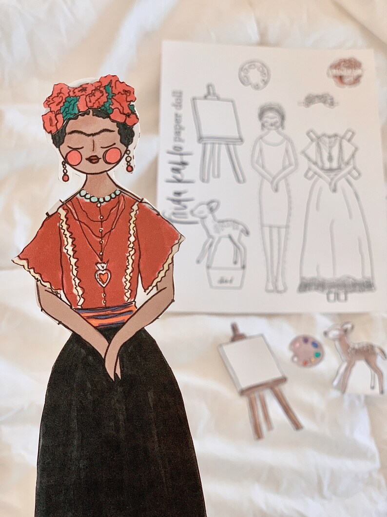 Frida Kahlo Paper Doll / DIY Historical Women Paper Dolls - Etsy